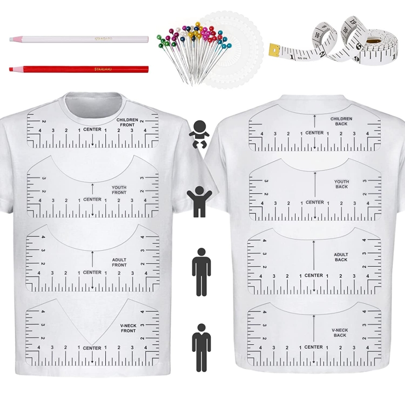 Wholesale 12PCS T-shirt Ruler Guide for Heat Transfer Vinyl Alignment ...
