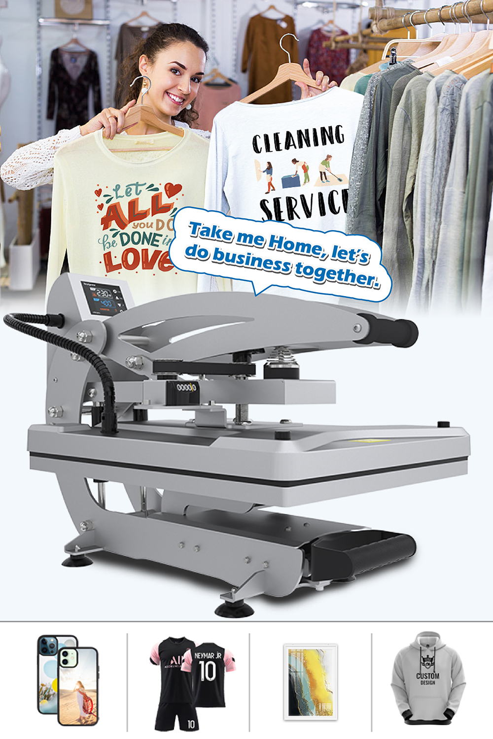 Wholesale 40x50cm Portrait Auto-open Heat Press Machine W/Slide-out ...