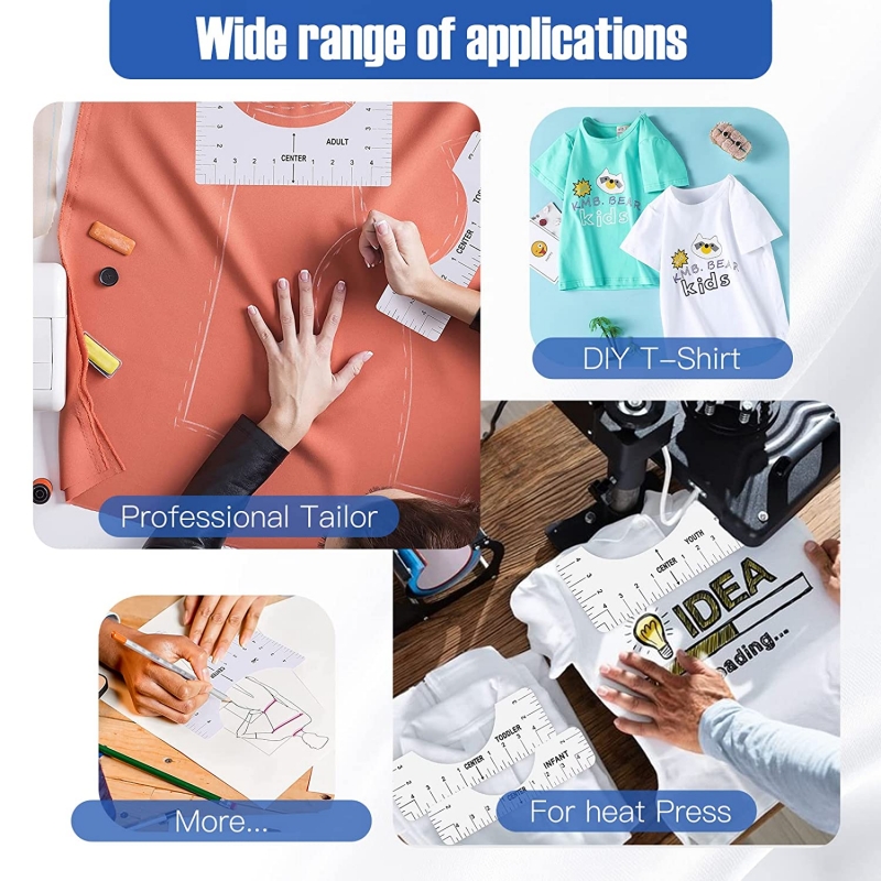 Wholesale 4 PCS T-Shirt Ruler Guide for Heat Press with Guide Tool ...