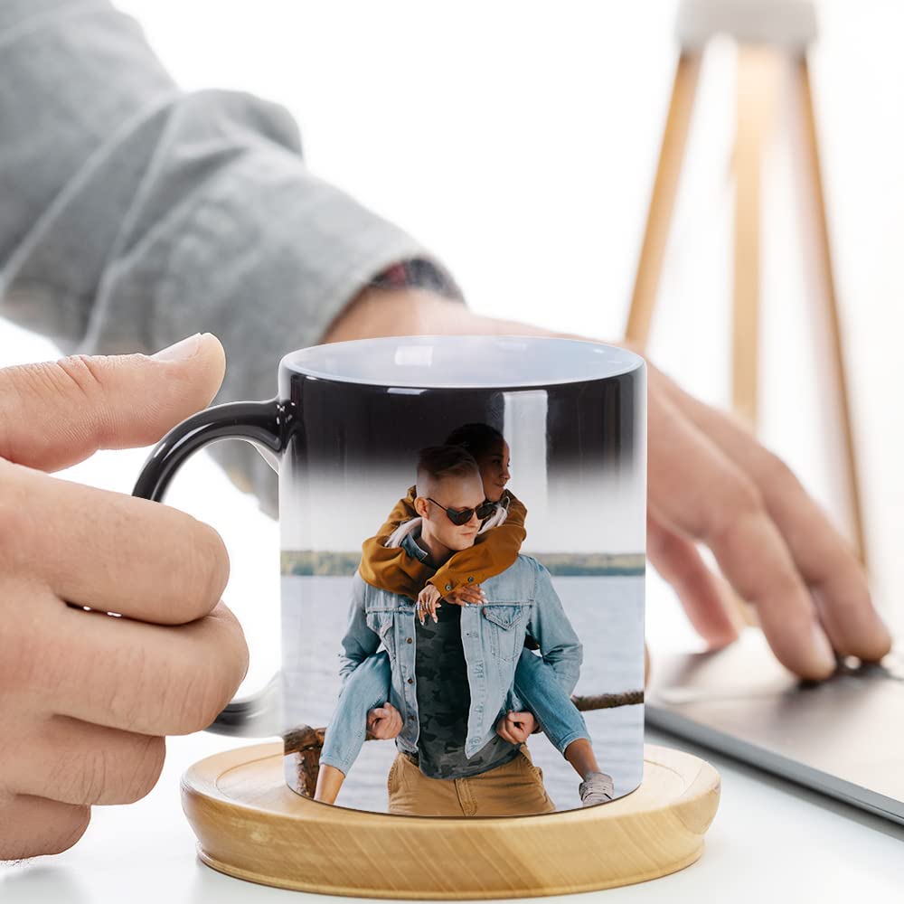 Wholesale 11 oz Color Changing Magic Mugs Glossy Black Coffee Mugs ...