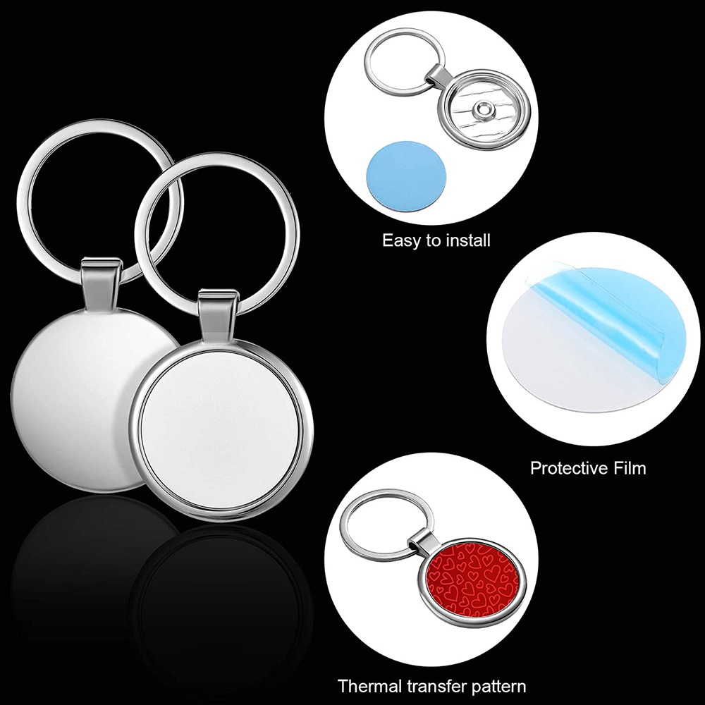 Wholesale Sublimation Blank Keychain Metal Heat Transfer Keychain Blank ...