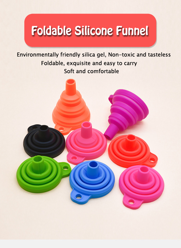 Wholesale Food Grade Silicone Collapsible Funnel Silicone Foldable ...
