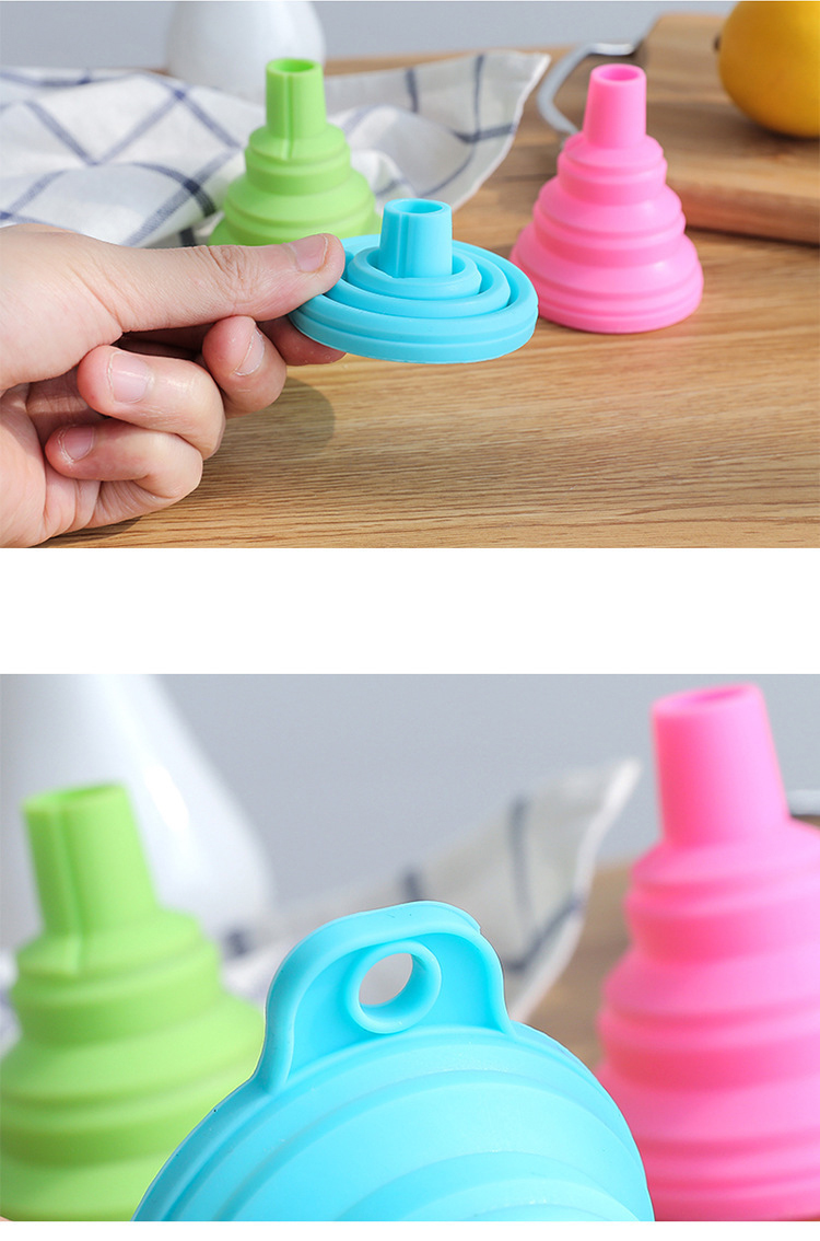 Wholesale Food Grade Silicone Collapsible Funnel Silicone Foldable ...