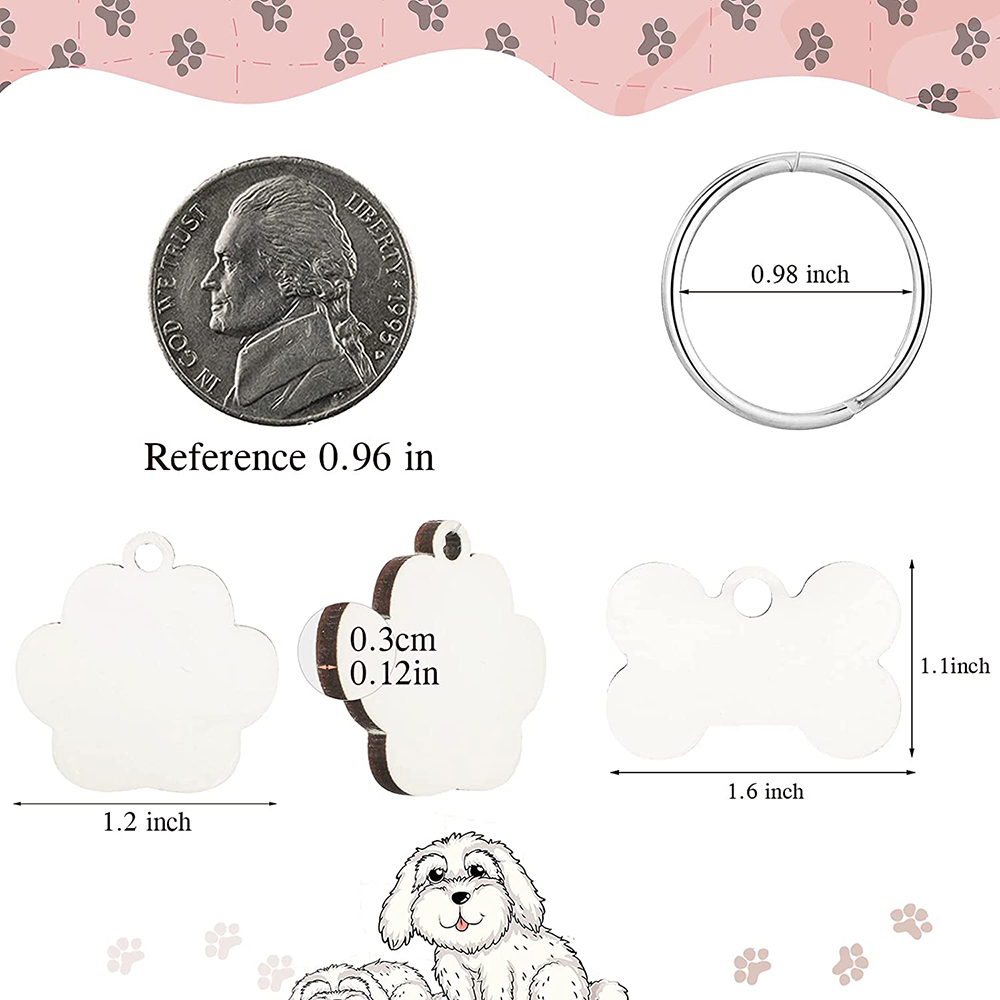 Wholesale MDF Sublimation Blank Dog Tag Paw Shape Sublimation Blank Dog ...