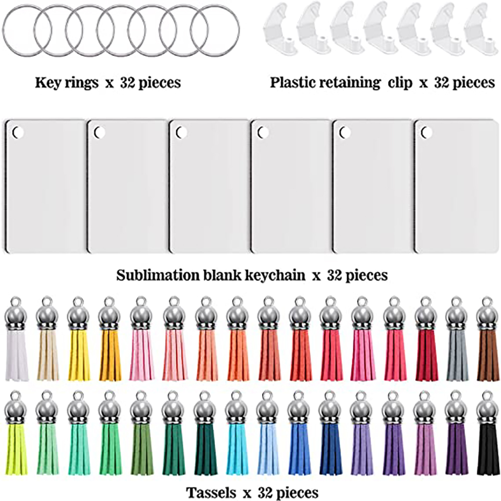 Wholesale Sublimation Keychain Blanks Set with Rectangle Sublimation ...
