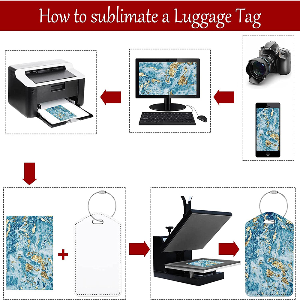 Wholesale Sublimation Luggage Tags Blanks with Stainless Steel Ring ...