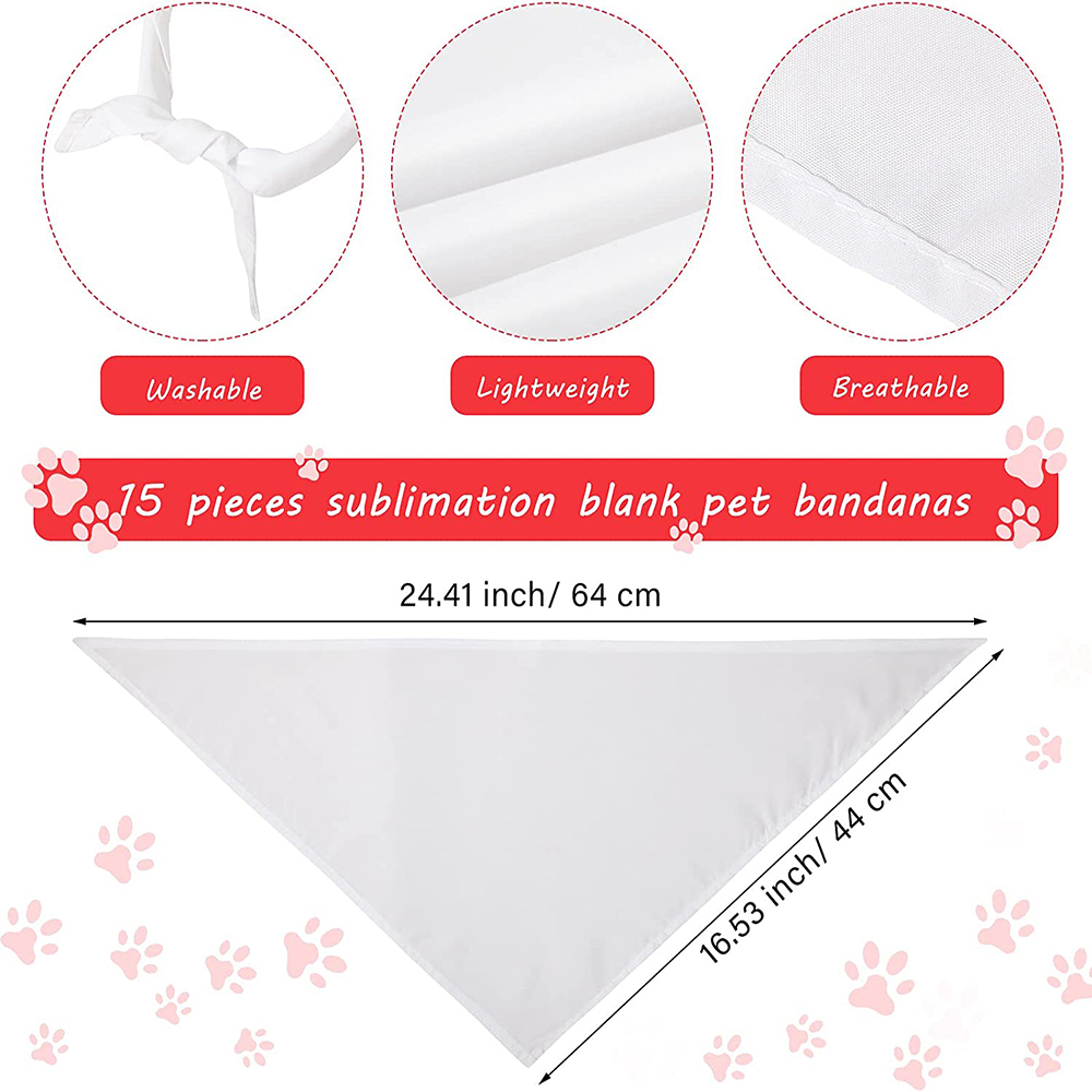 Wholesale DIY Sublimation Pet Bandana Heat Transfer Washable Triangle ...