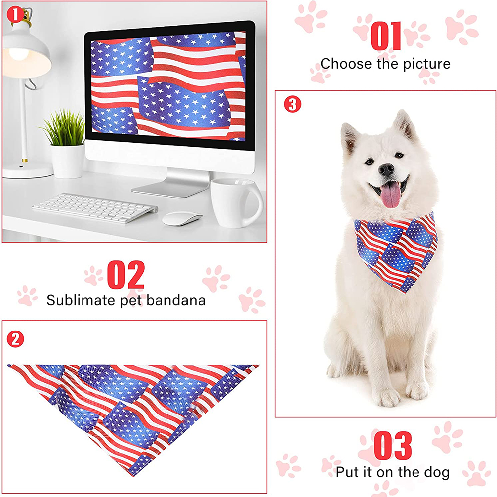 Wholesale DIY Sublimation Pet Bandana Heat Transfer Washable Triangle ...